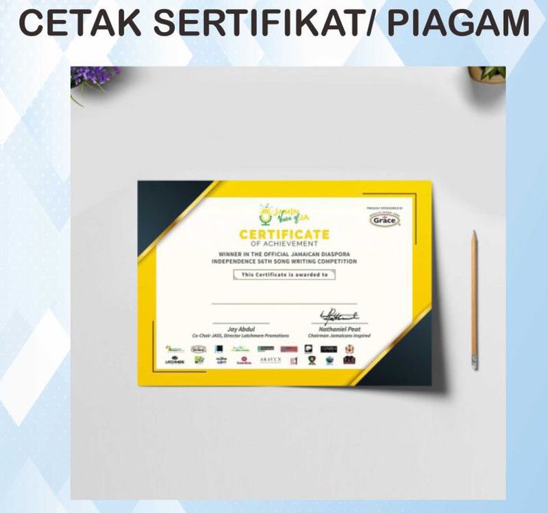 CETAK SERTIFIKAT/PIAGAM (BAHAN CONCORDE)