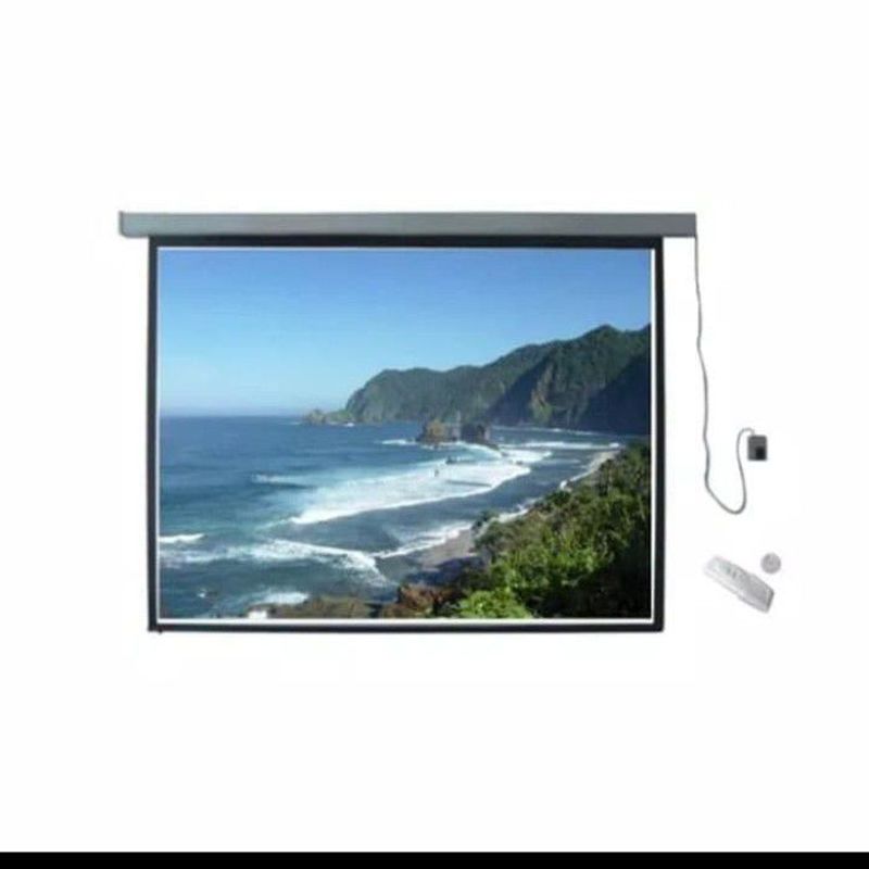 Layar Proyektor Motorized 84 Inch - Elektrik Screen Projector
