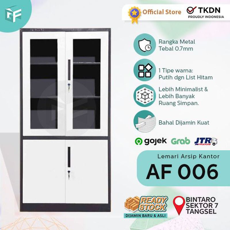 Lemari Besi / Lemari Arsip Kaca / Filling Cabinet Metal AF 006