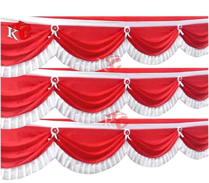 Bendera Hias Merah Putih Berpita Rumbai Jarak Gelombang 1 meter