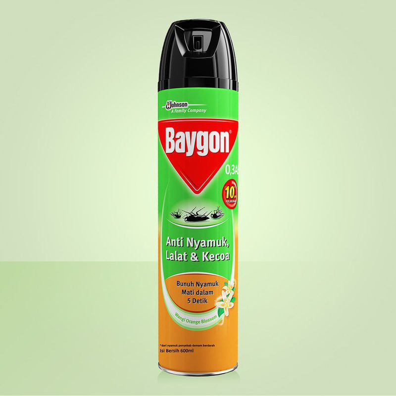 Pembasmi nyamuk Baygon Spray Blue Aerosol 600 ml