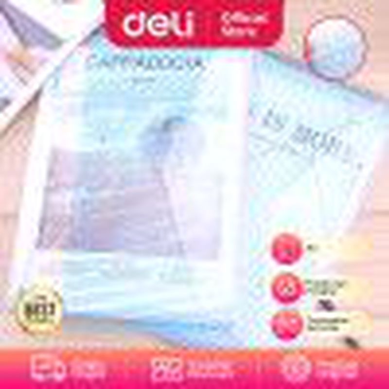 Deli File Bag / Tas Map Plastik Kancing A4 Anti Air Motif Garis 5630 - 5630