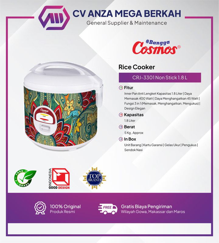 Rice Cooker - Cosmos CRJ 3301