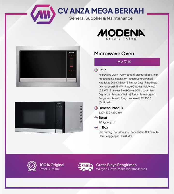 Microwave - Microwave Oven Modena Destro MV 3116
