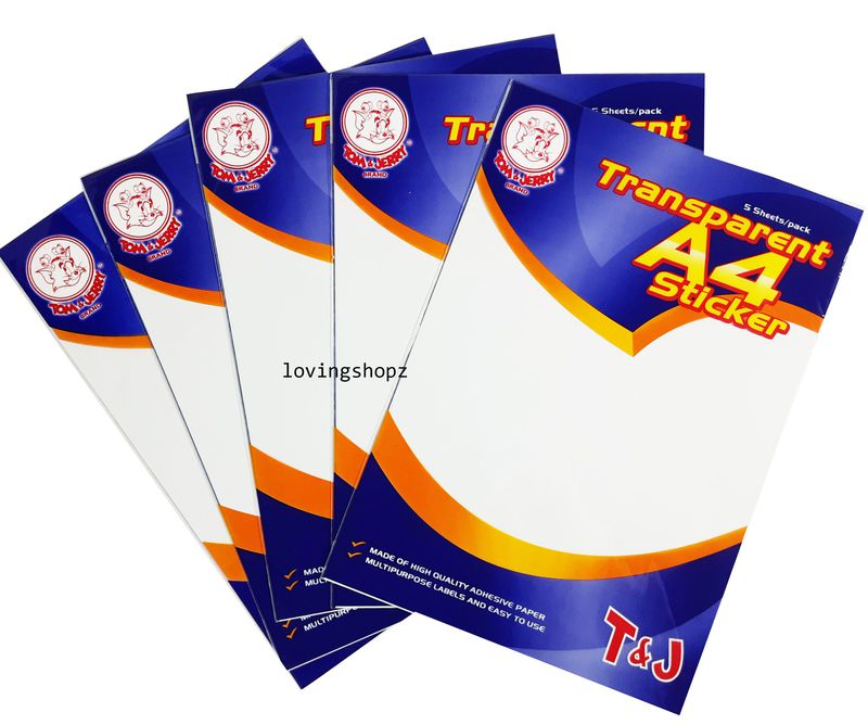Kertas Sticker Transparan A4