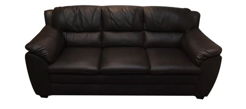 Sofa Kulit Ziva Hitam 3 Dudukan