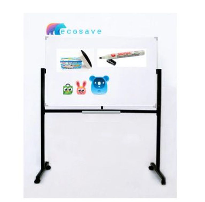 Whiteboard Standing Magnetic 90x120 cm EcoSave - Papan Tulis 90 x 120