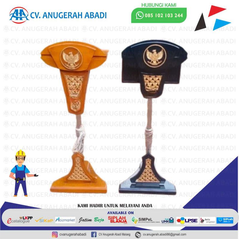 Mimbar Podium Hidrolik Model Meja Lipat