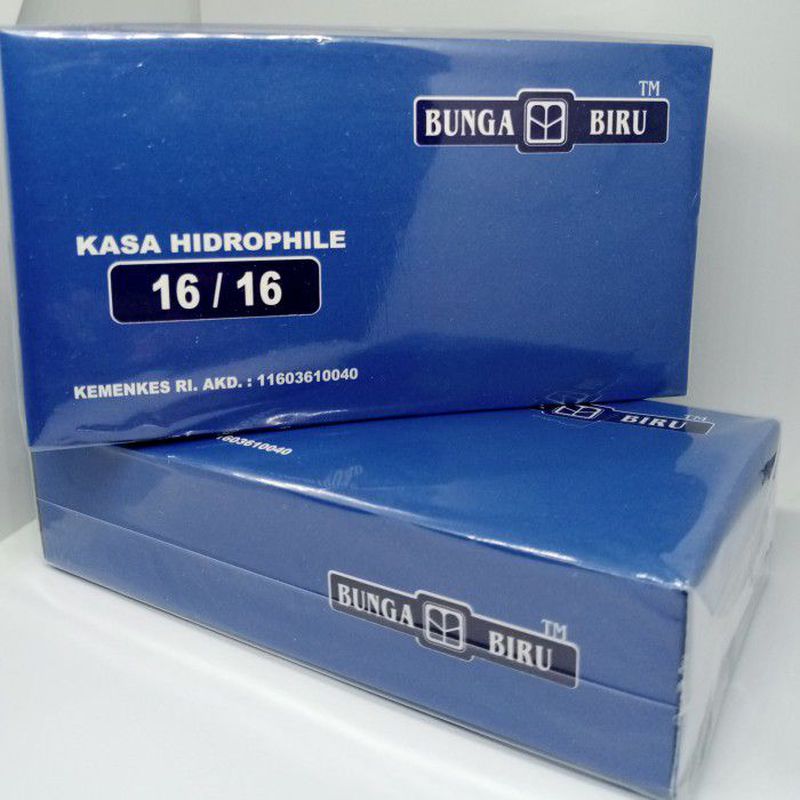KASA HIDROPHILE BUNGA BIRU 16 X 16