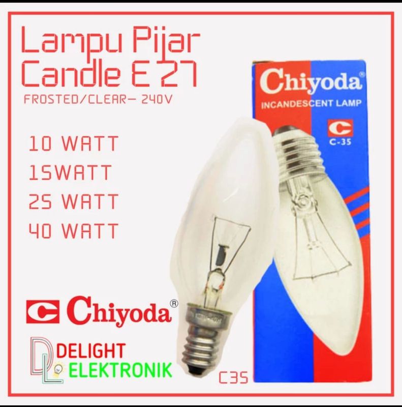 LAMPU PIJAR CHIYODA JANTUNG/CANDLE E27 220-240V - 25 Watt