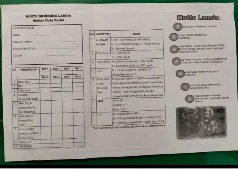 lembar kartu screening lansia no Brand