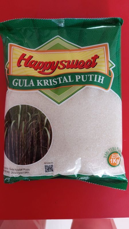 gula pasir kemasan 1 kg, merk HAPPY SWEET
