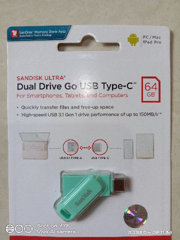 USB Type - C 64 Gb - Biru Muda