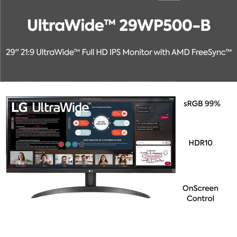 LG UltraWide™ 29WP500-B 29'' Full HD IPS Monitor