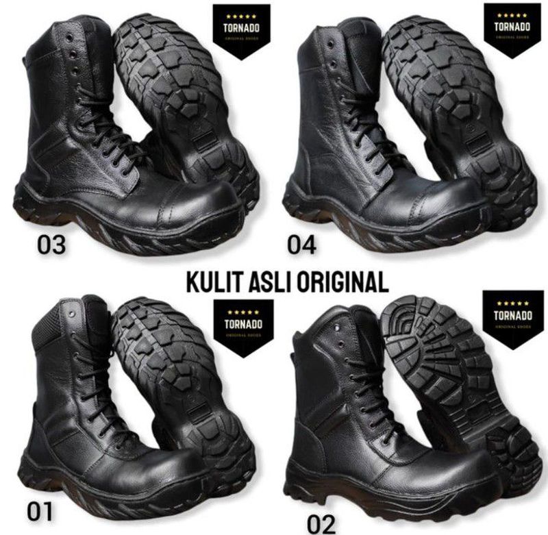Sepatu PDL TNI / POLRI Tornado Kulit 1 Safety