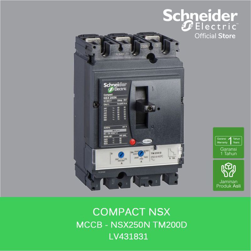 SCHNEIDER MCCB-NSX250N TM200D 3P/3t LV431831