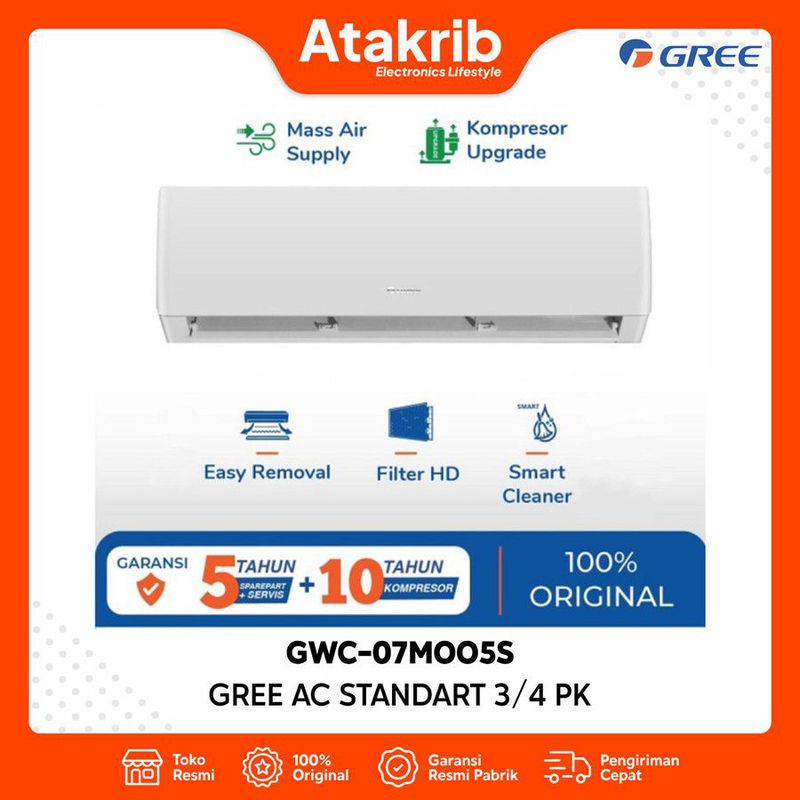 AC SPLIT STANDART 3/4 PK MERK GREE, TYPE GWC-07MOO5S
