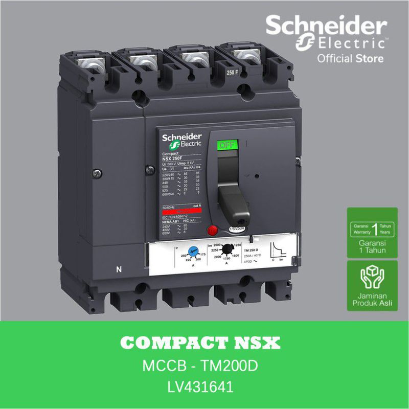 SCHNEIDER MCCB-NSX250F TM200D 4P/3t LV431641