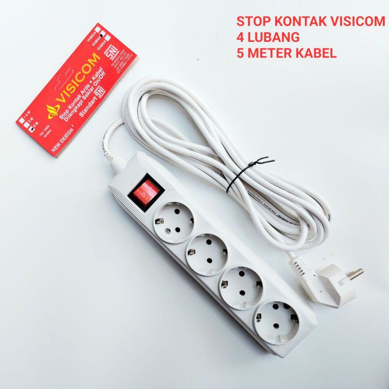 Kabel Roll Visicom 4 Lubang 5M