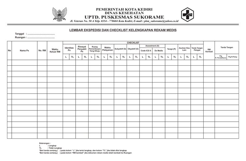 (Pre Order) Lembar Ekspedisi & Checklist Kelengkapan RM 1 sisi