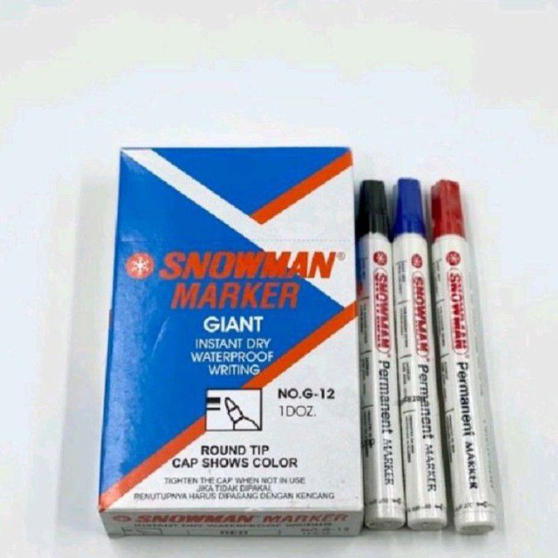 Spidol Snowman Permanent Marker G-12 Hitam