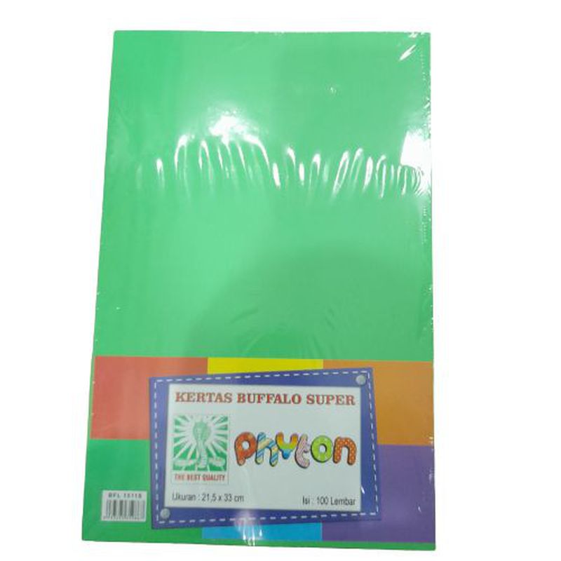Kertas buffalo F4 Phyton warna hijau muda