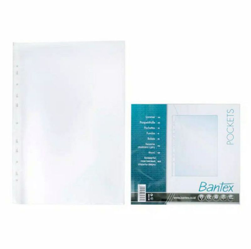 PP Pocket BANTEX F4/Folio Plastik Bening