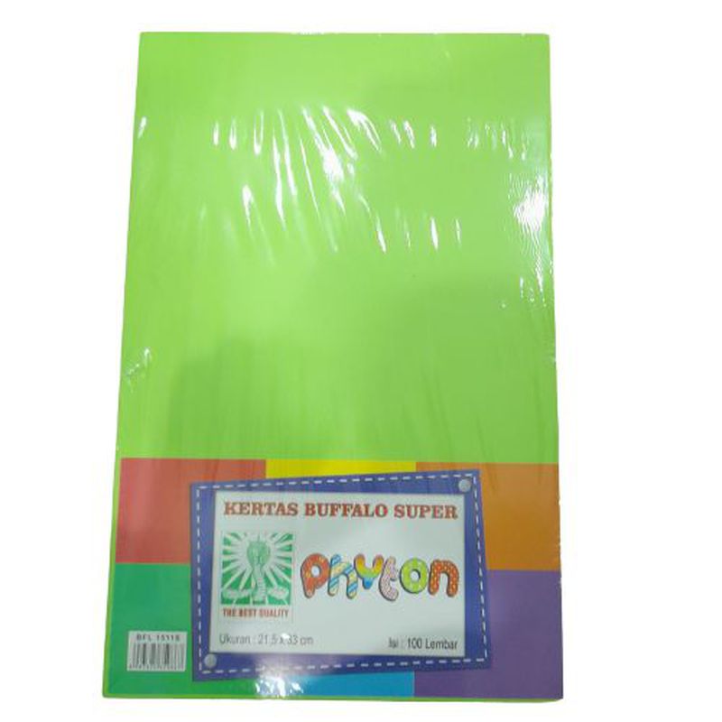 Kertas buffalo F4 Phyton warna hijau cerah
