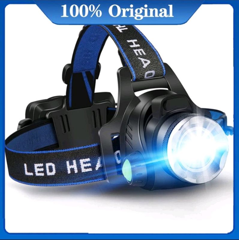 Senter Kepala LED Headlamp Fishing Headlight T6/L2/V6 3 Modes Zoomable