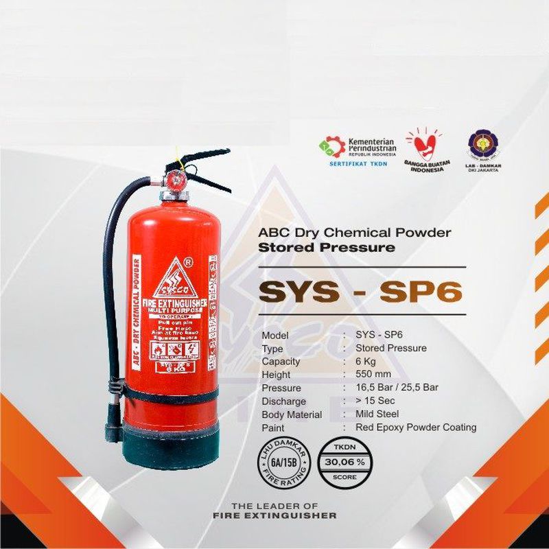 SYSCO ABC DRY CHEMICAL POWDER - STORE PRESSURE (SYS - SP6)