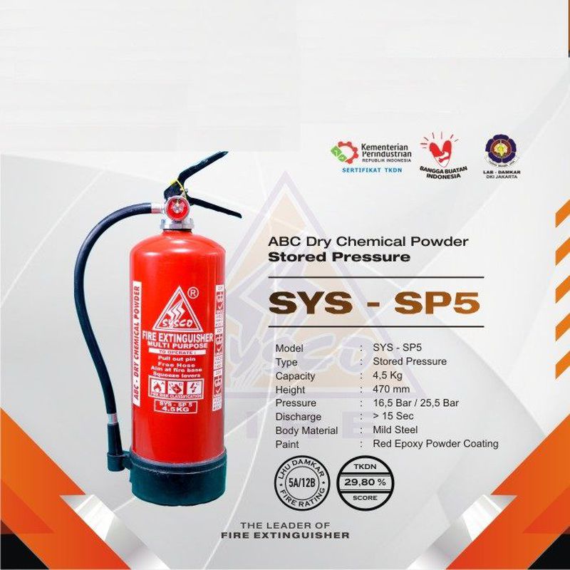 SYSCO ABC DRY CHEMICAL POWDER - STORE PRESSURE (SYS - SP5)
