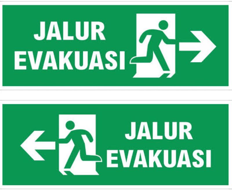 Stiker jalur evakuasi