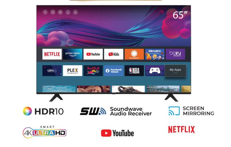 Set Smart TV Polytron 65UV5 920 beserta bracket dan smart wireless ...