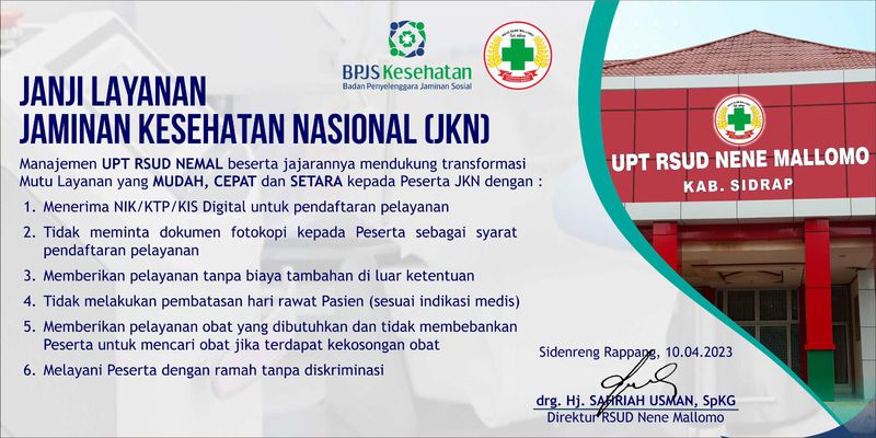 Spanduk Janji Layanan Jaminan Kesehatan Nasional (JKN)