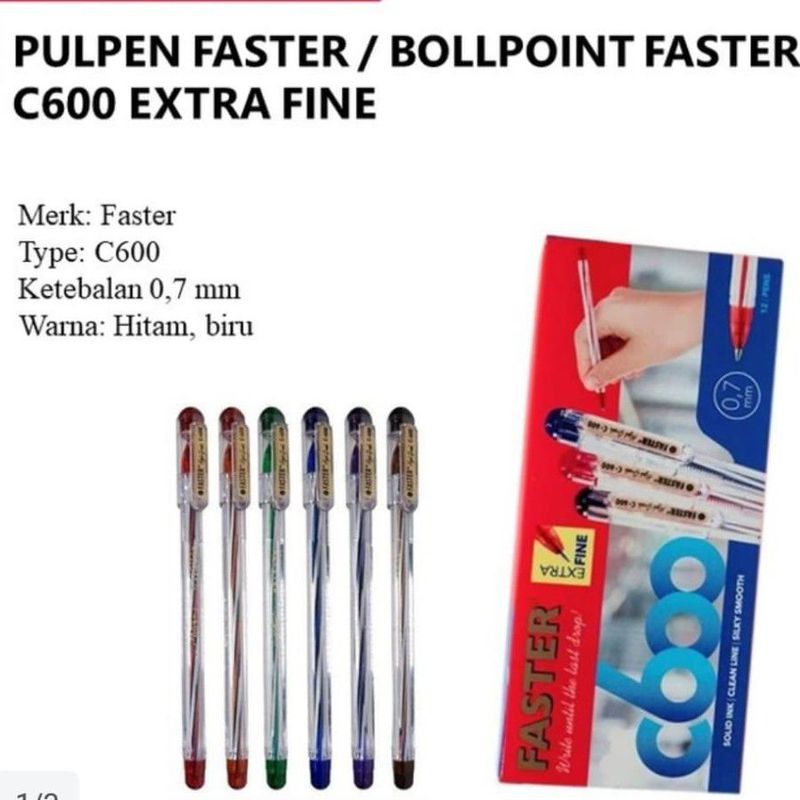 Ballpoint Faster (Hitam) 1 Pack