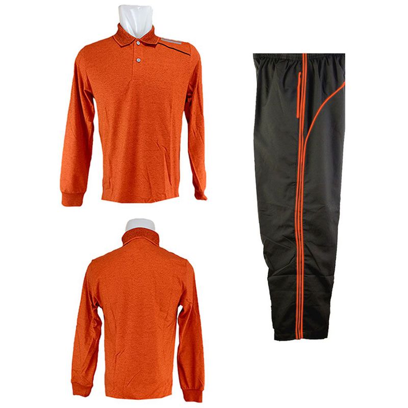 Setelan Pakaian Olahraga Kerson RK Polo Tangan Panjang Orange