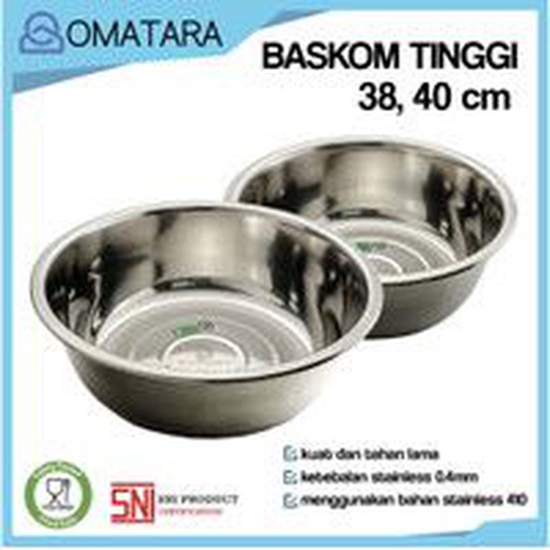 Baskom Stainless Steel Mixing Bowl 33cm 12L Baskom