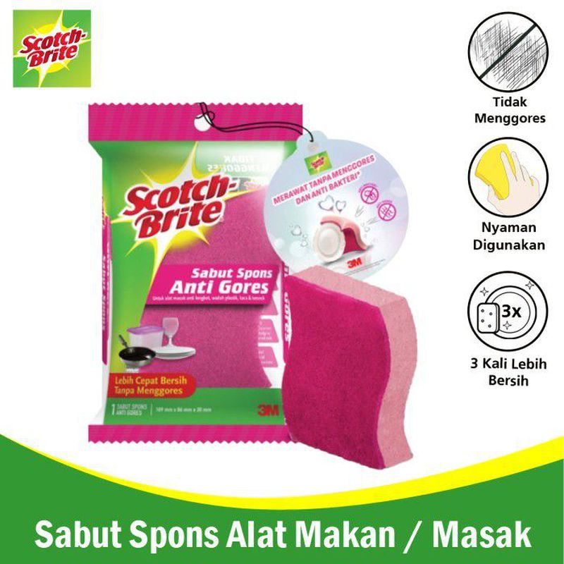 Setara Merk Scotch-Brite 3M Sabut Spons Cuci Piring Anti Bakteri Anti Gores