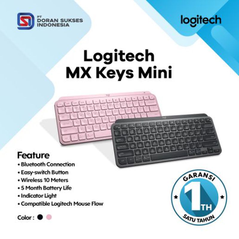 Keyboard Logitech MX Keys Mini - Hitam