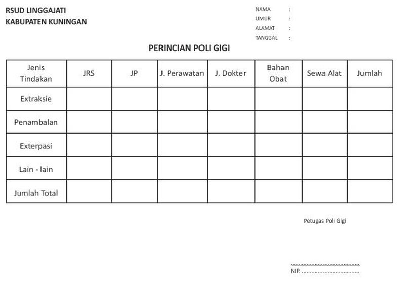 Buku Perincian Poli Gigi