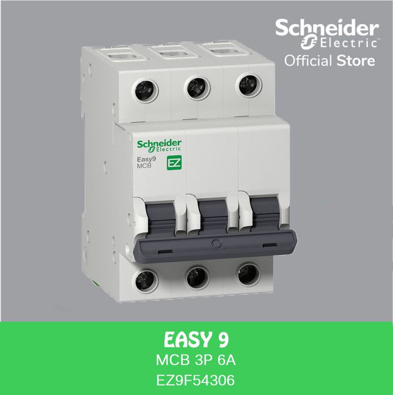 SCHNEIDER MCB EASY9 3P 6A EZ9F54306