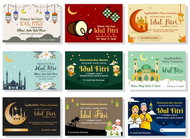 Kartu Ucapan Lebaran Parcel Hari Raya Idul Fitri Ied Mubarak Custom