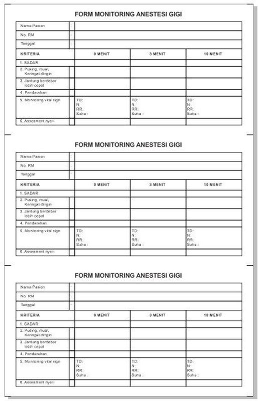 form monitoring anastesi gigi