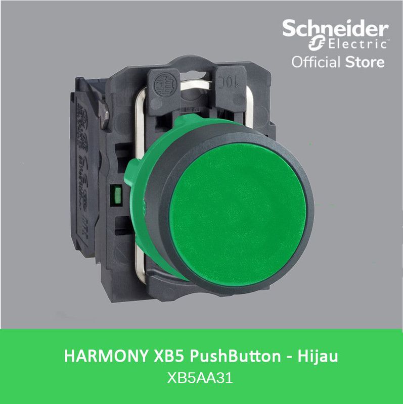 SCHNEIDER PUSH-BUTTON 1N/O XB5AA31 HIJAU