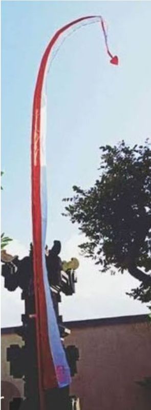 umbul umbul merah putih dengan tiang bambu - Ukuran 5m