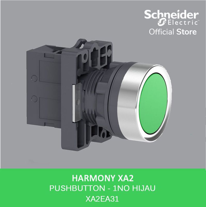 SCHNEIDER PUSH BUTTON XA2EA31 HIJAU 1N/O