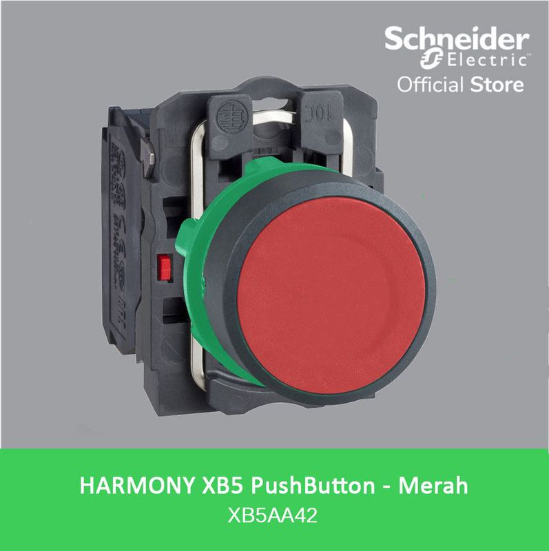 SCHNEIDER PUSH-BUTTON 1N/C XB5AA42 MERAH