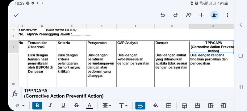 Blanko Evaluasi CAPA (Apotek)