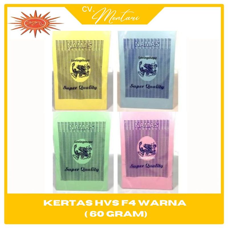 KERTAS HVS WARNA F4 60 GRAM