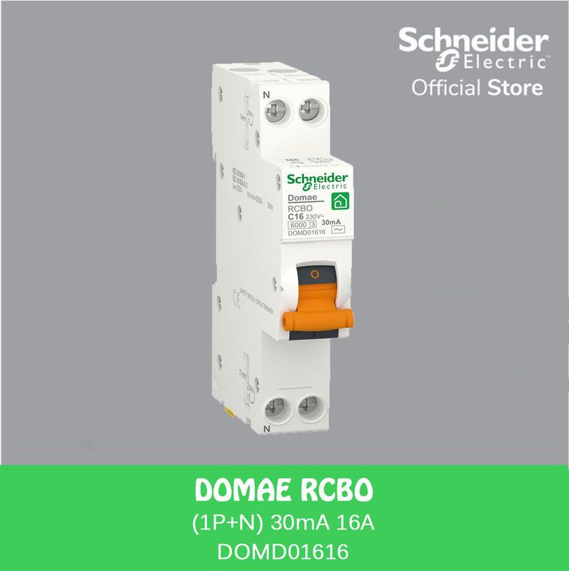 SCHNEIDER RCBO-SLIM DOMAE 1P+N-30mA 16A DOM12522 / DOMD01616